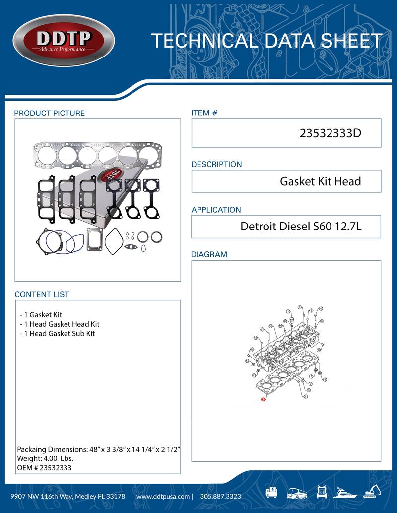 Cylinder Head Gasket Kit S60 12.7L (23532333) – DDTP STORE ONLINE