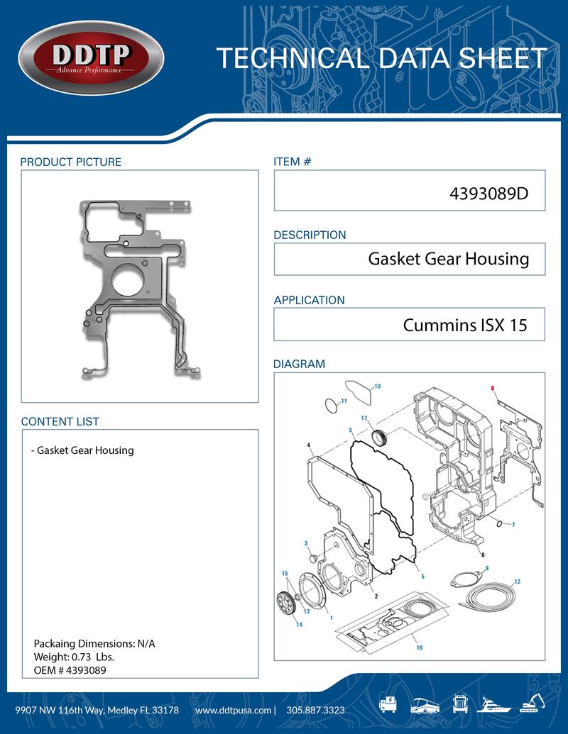 Gasket Gear Housing Cummins ISX 15 (4393089) – DDTP STORE ONLINE
