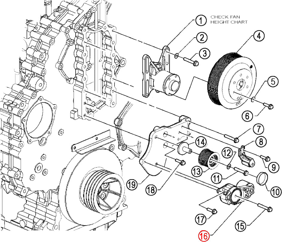 Freightliner Belt Tensioner Pulley 10K Belt Fan Clutch ( 01-27846-000 ...