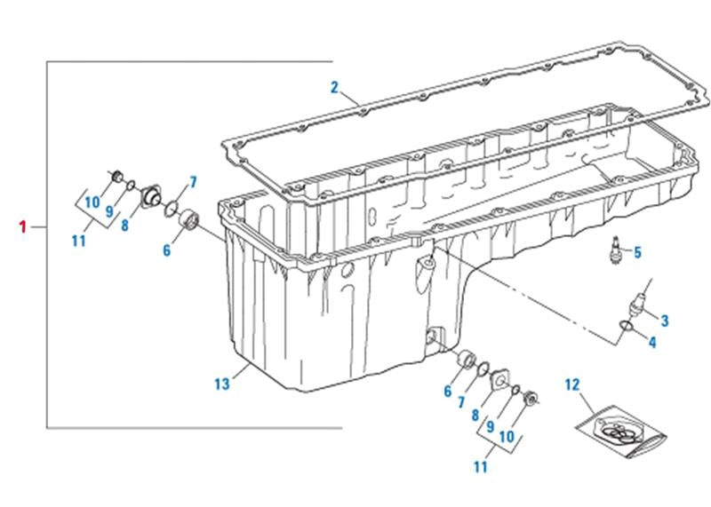 Oil Pan ASM W/ Plug, Isolator Bolts & Gasket DD15 ( A4720102313 ...
